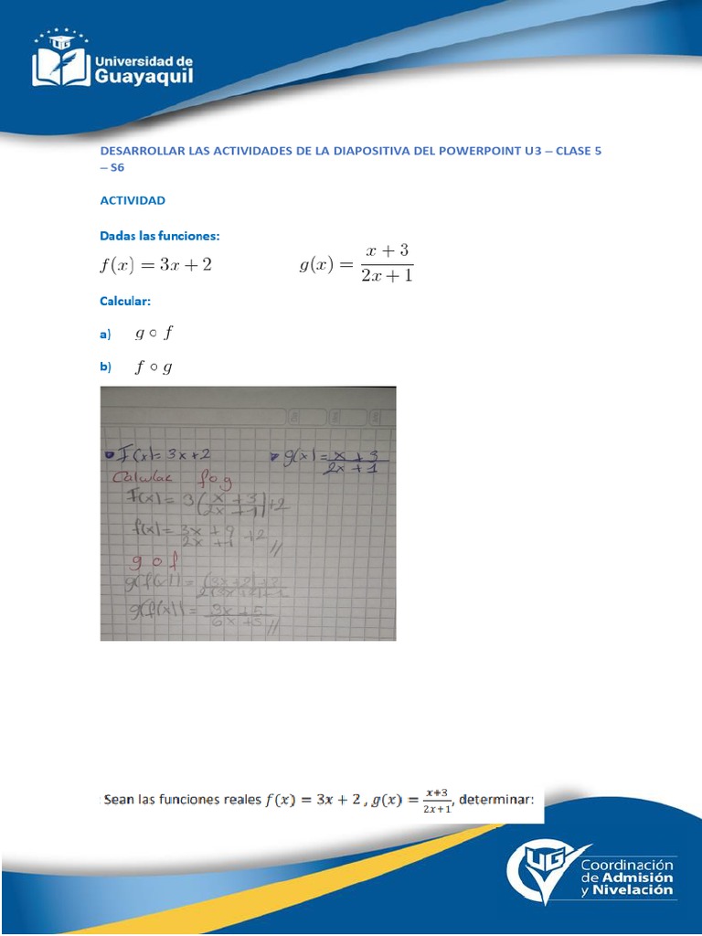 Tarea U3 - CLASE 5 - S6 | PDF