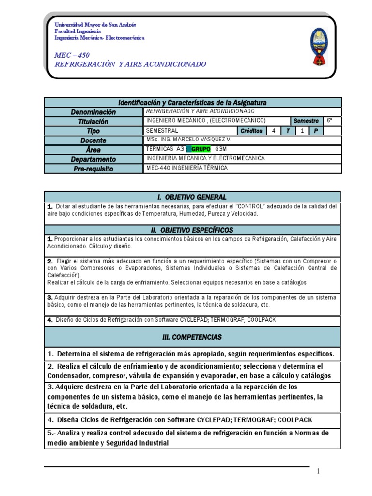 Plan de Trabajo Mec 450 I-2023 | PDF