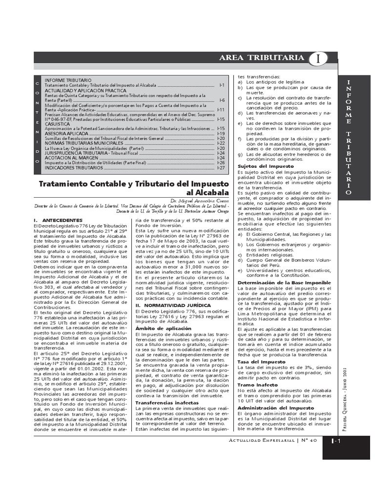 Tratamiento - Tributario - y - Contable - de - La Alcabala | PDF ...