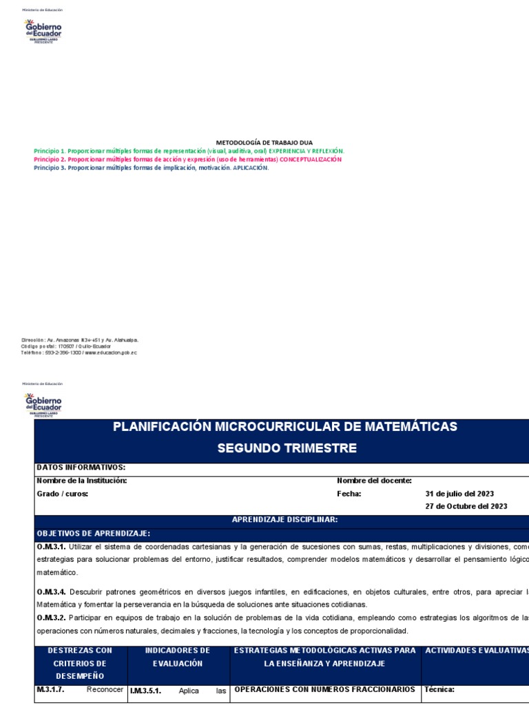7mo - Mate - Trimestre Dos - 2023 | PDF | Aprendizaje | Matemáticas