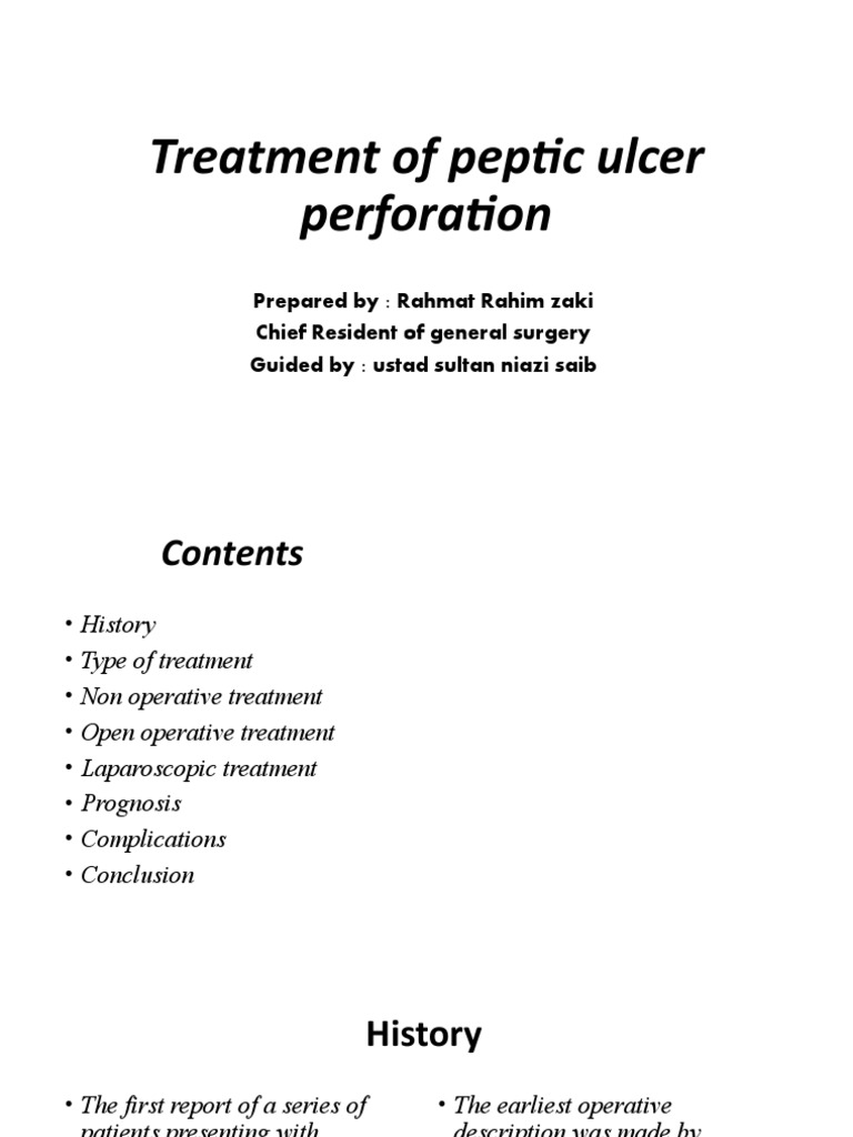 Peptic Ulcer Perforation Guide | PDF | Diseases And Disorders ...