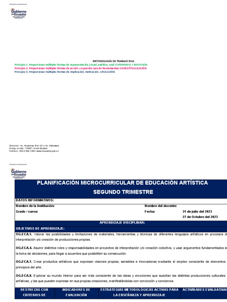 2do - Eca - Trimestre Dos - 2023 | PDF | Aprendizaje | Evaluación