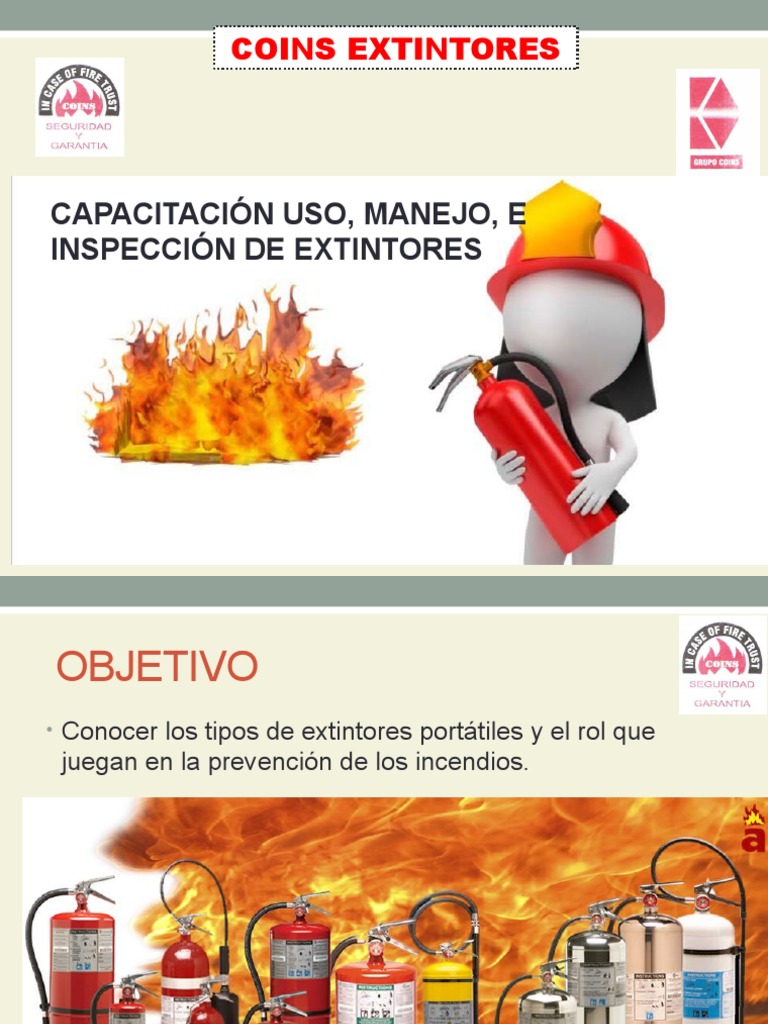 Capacitación Uso, Manejo, e Inspección de Extintores | PDF | Combustibles | Incendios
