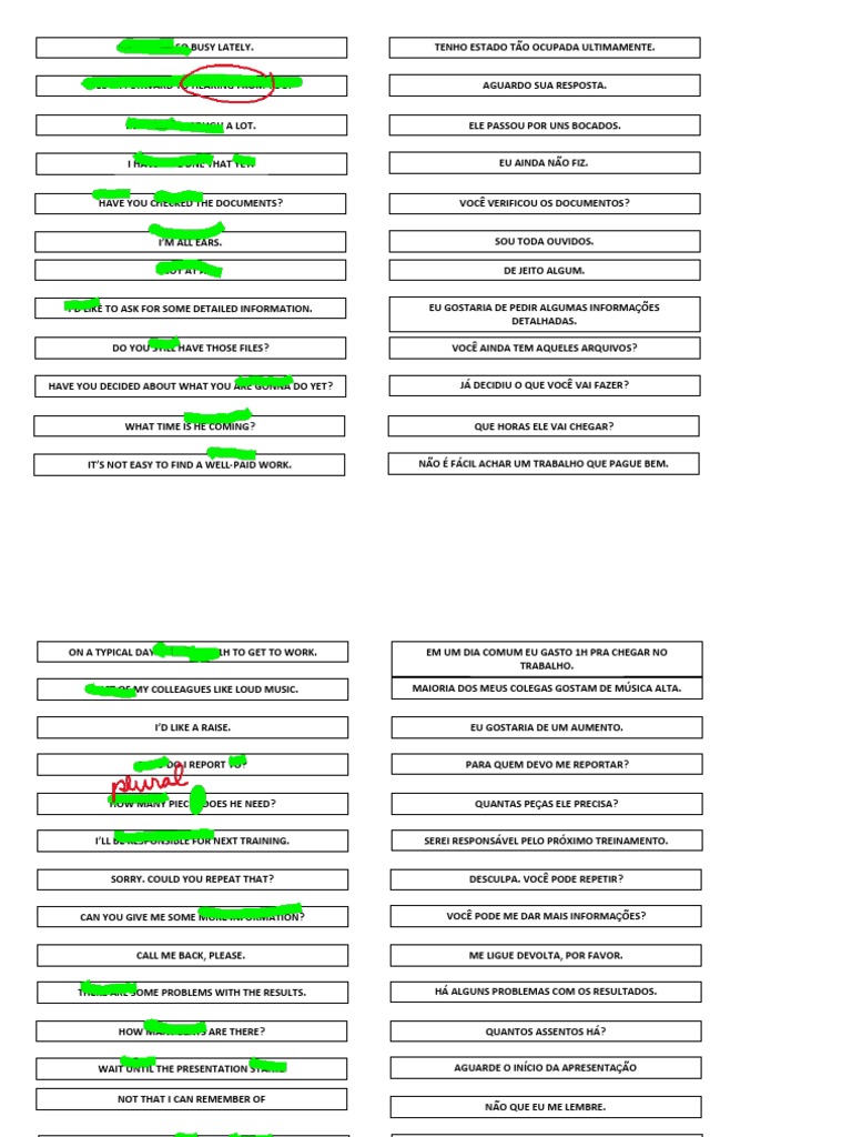Business Sentences - Memory Game | PDF