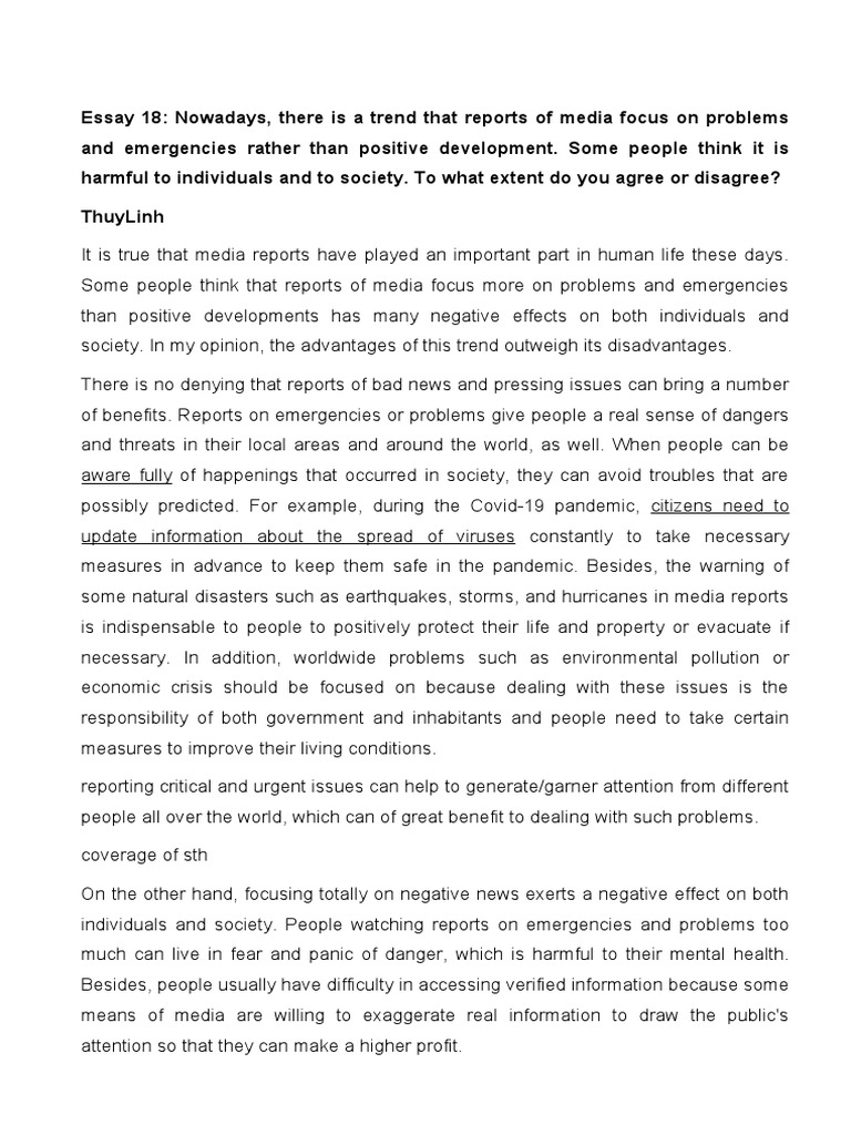 Essay 17, Correction | PDF | News | Emergency