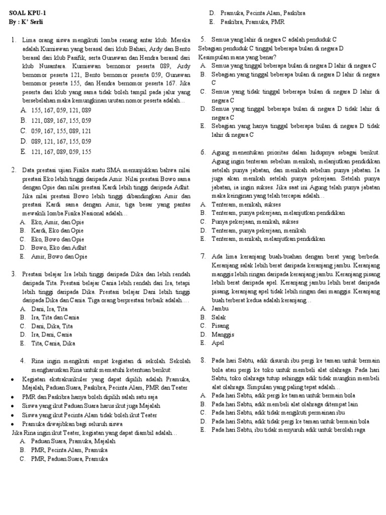 Soal Kpu-1 | PDF