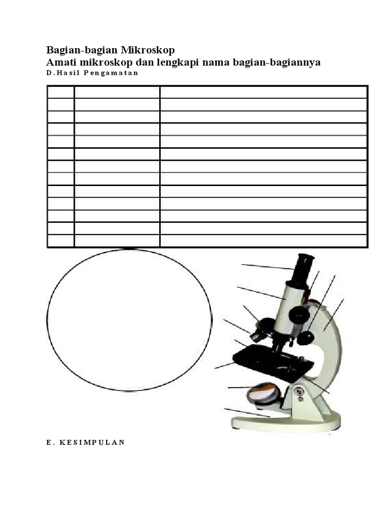 Bagian-Bagian Mikroskop dan Fungsinya | PDF