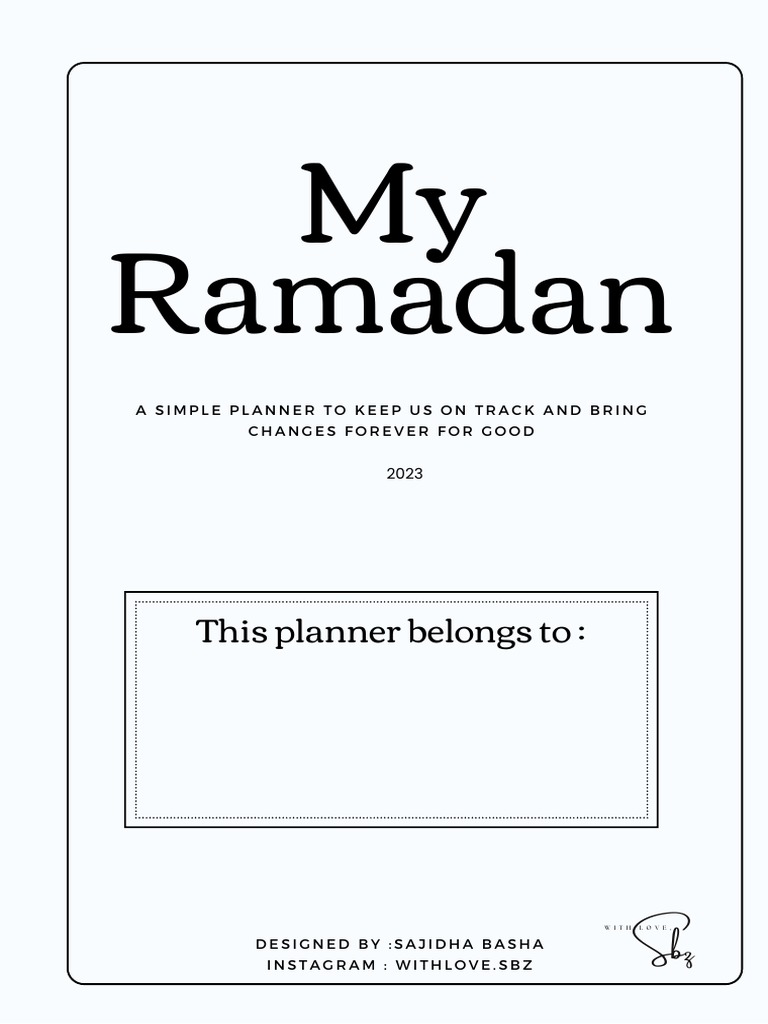 Ramadan Planner 2023 | PDF