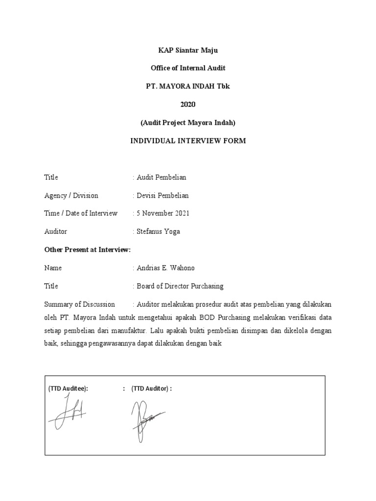 Individual Interview | PDF