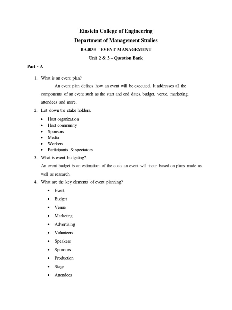 Unit 2 & 3 QB Ans Event Management | PDF | Marketing | Sponsor (Commercial) Unit 2 & 3 QB Ans Event Management | PDF | Marketing | Sponsor (Commercial)