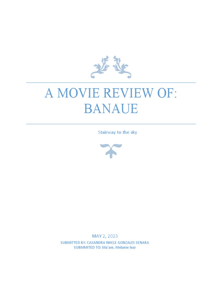 A Movie Review of Banue | PDF | Cinematography | Dances