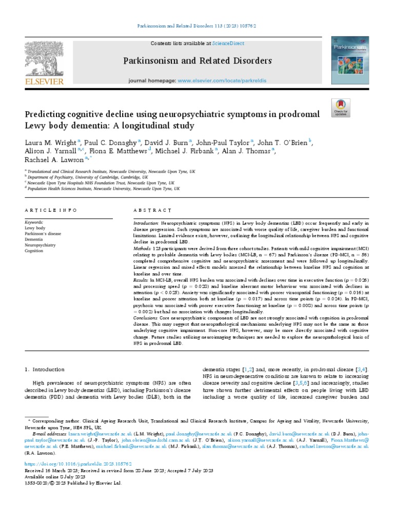 Predicting Cognitive Decline Using Neuropsychiatric Sym 2023