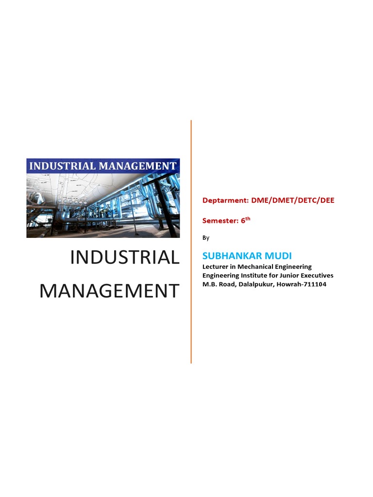 EE - S6 - Industrial Management | PDF