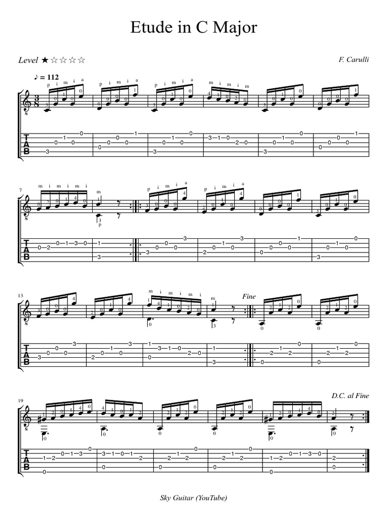 Partituras de Nivel 1 para Guitarra. | PDF