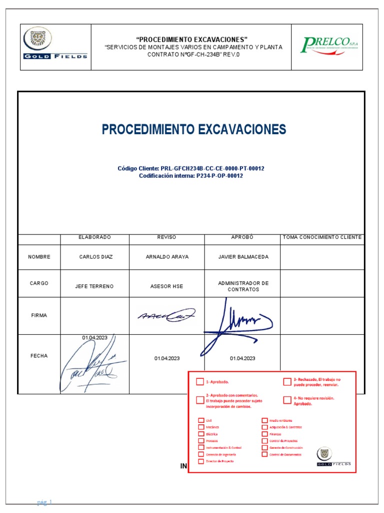 PRL-GFCH234B-CC-CE-0000-PT-00012 - Procedimiento de Excavaciones Rev. 0 ...