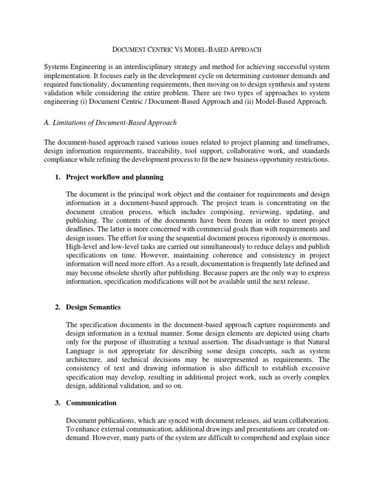 Document Centric Vs MBSE | PDF | System | Information