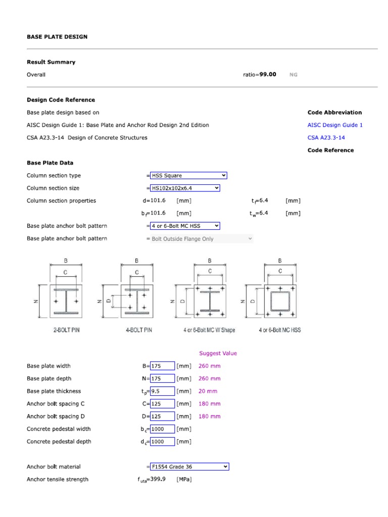 Baseplate Design Criteria CSA | PDF
