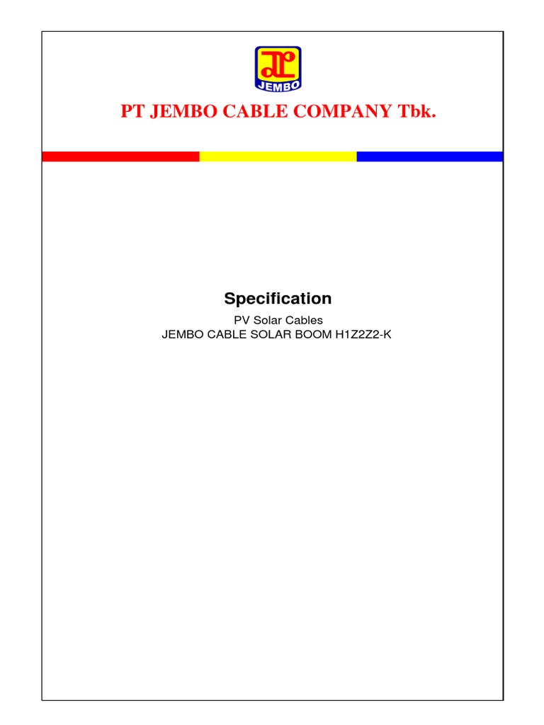 STD H1Z2Z2-K Jembo Cable Solar Boom-1 | PDF | Electrical Resistance And Conductance | Insulator ...