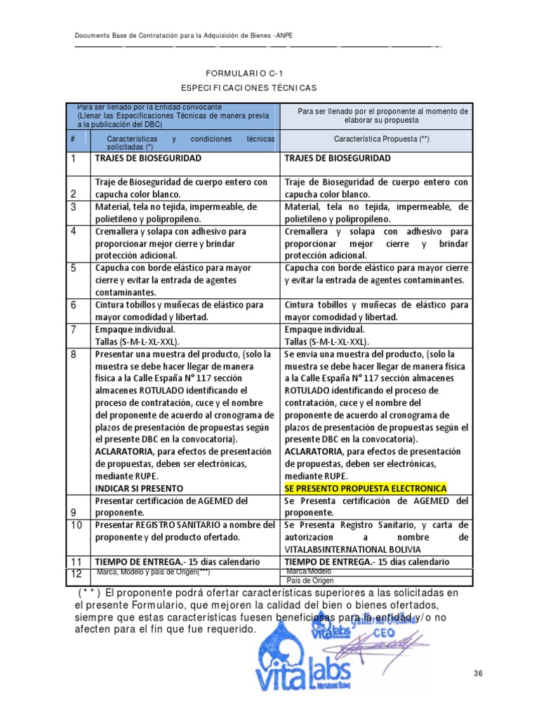 Formulario C-1 | PDF | Tela no tejida