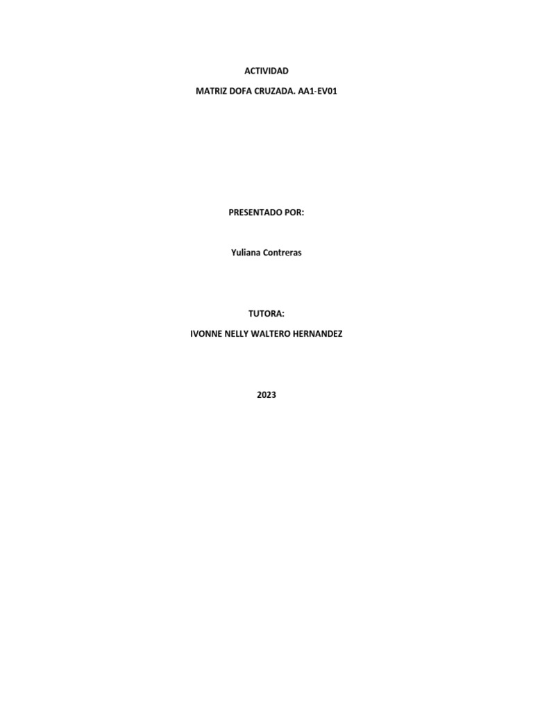 Actividad Matriz Dofa Cruzada. Aa1-Ev01 | Descargar gratis PDF ...