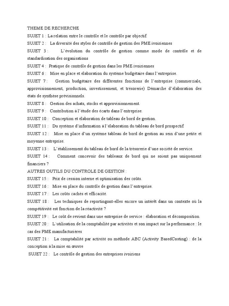 Theme de Recherche | PDF