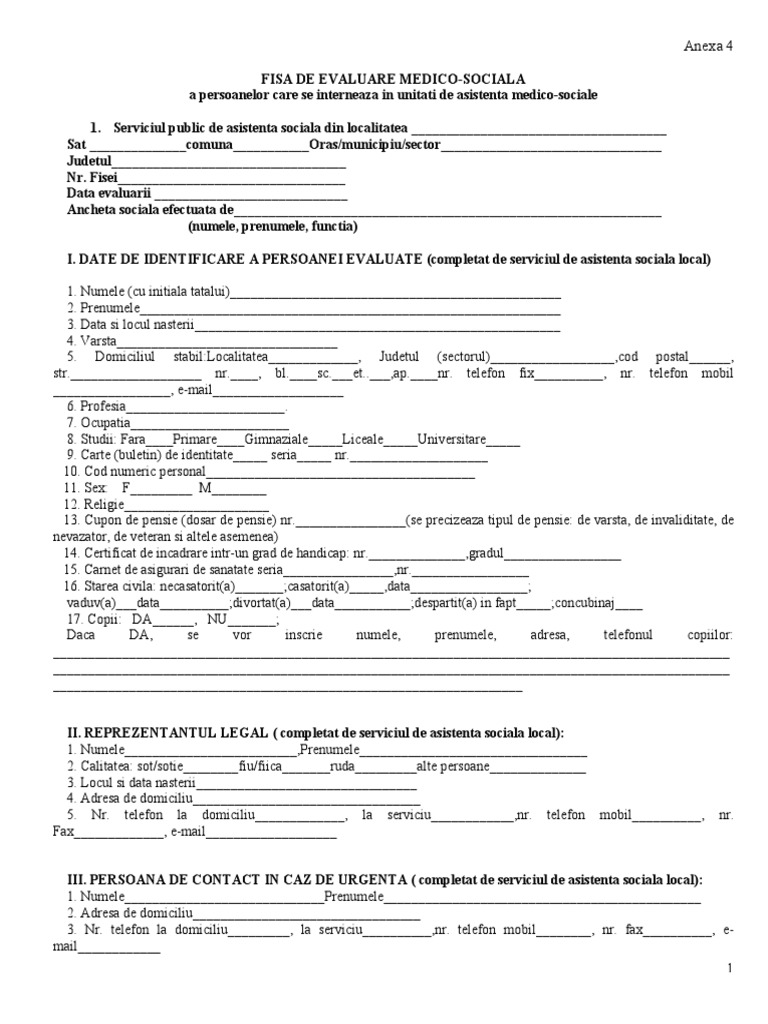 Fisa de Evaluare Anexa 4 | PDF