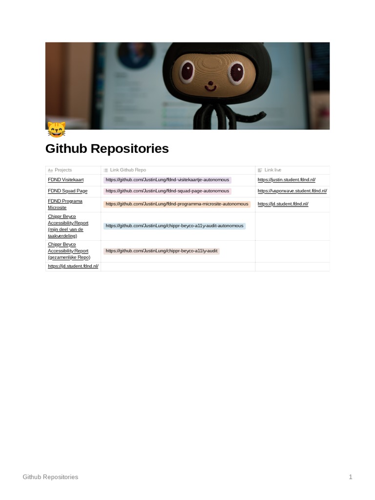 Github Repositories | PDF