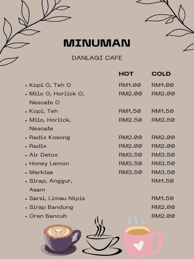 Beige Modern Coffee Menu | PDF