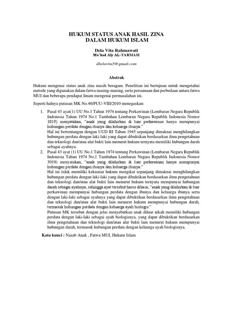 Dhela Vita Status Anak | PDF