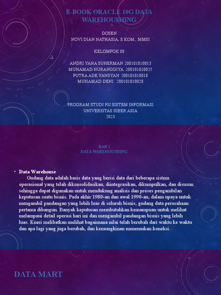 Panduan E-Book Data Warehousing Oracle 10g | PDF