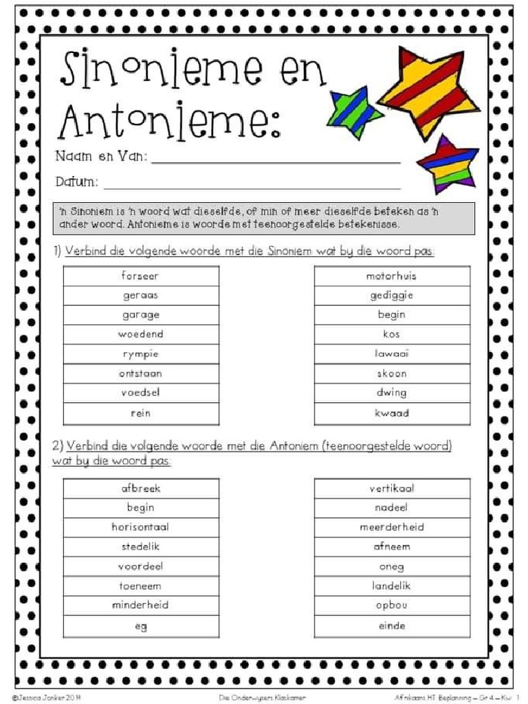 GR 7 Afrikaans Werkskaarte | PDF