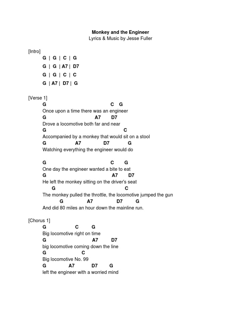 The Monkey and The Engineer Lead Sheet | PDF