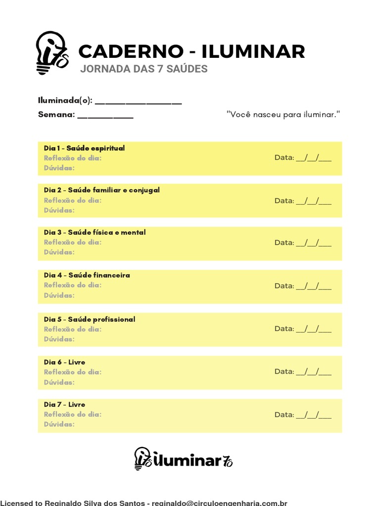 Caderno Do Iluminado - Iluminar 7s | PDF