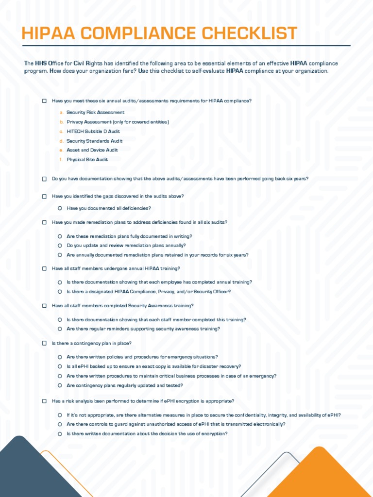 HIPAA Compliance Checklist | PDF