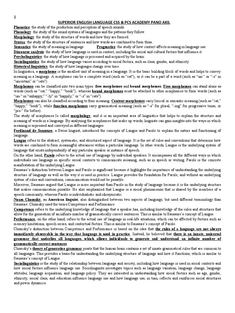 Basics of Linguistics | PDF