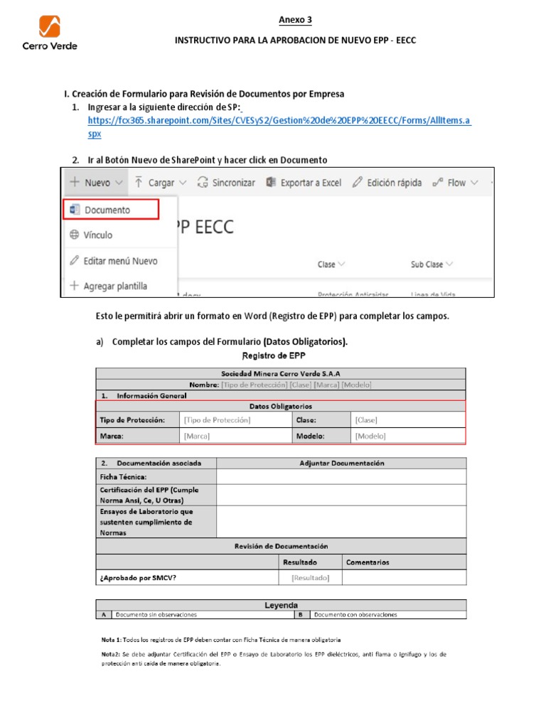 Anexo 03 Instructivo de para La Aprobacion de Nuevo EPP-EECC | PDF