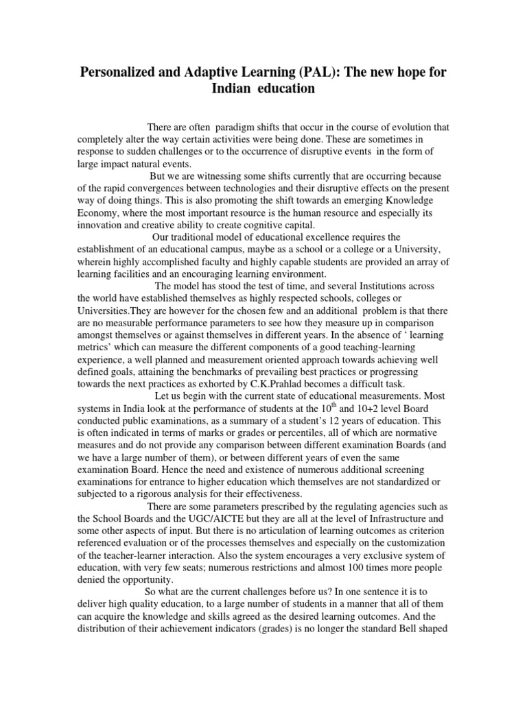 Personalised and Adaptive Learning | PDF | Learning | Pedagogy