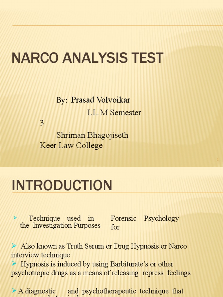 Narco Analysis Test | PDF