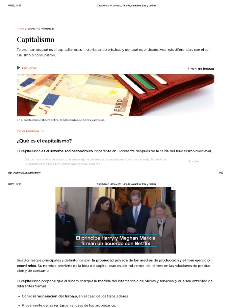 Capitalismo - Concepto, Historia, Características y Críticas | PDF