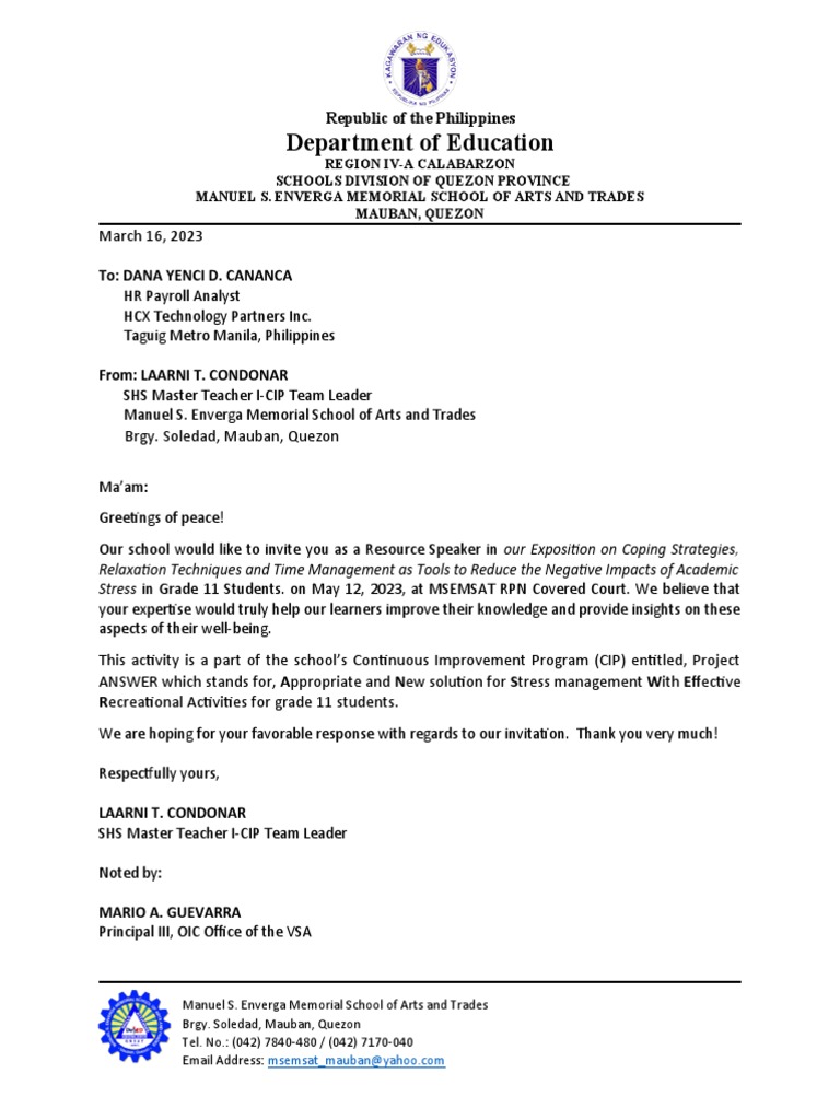 Invitation Letter | PDF