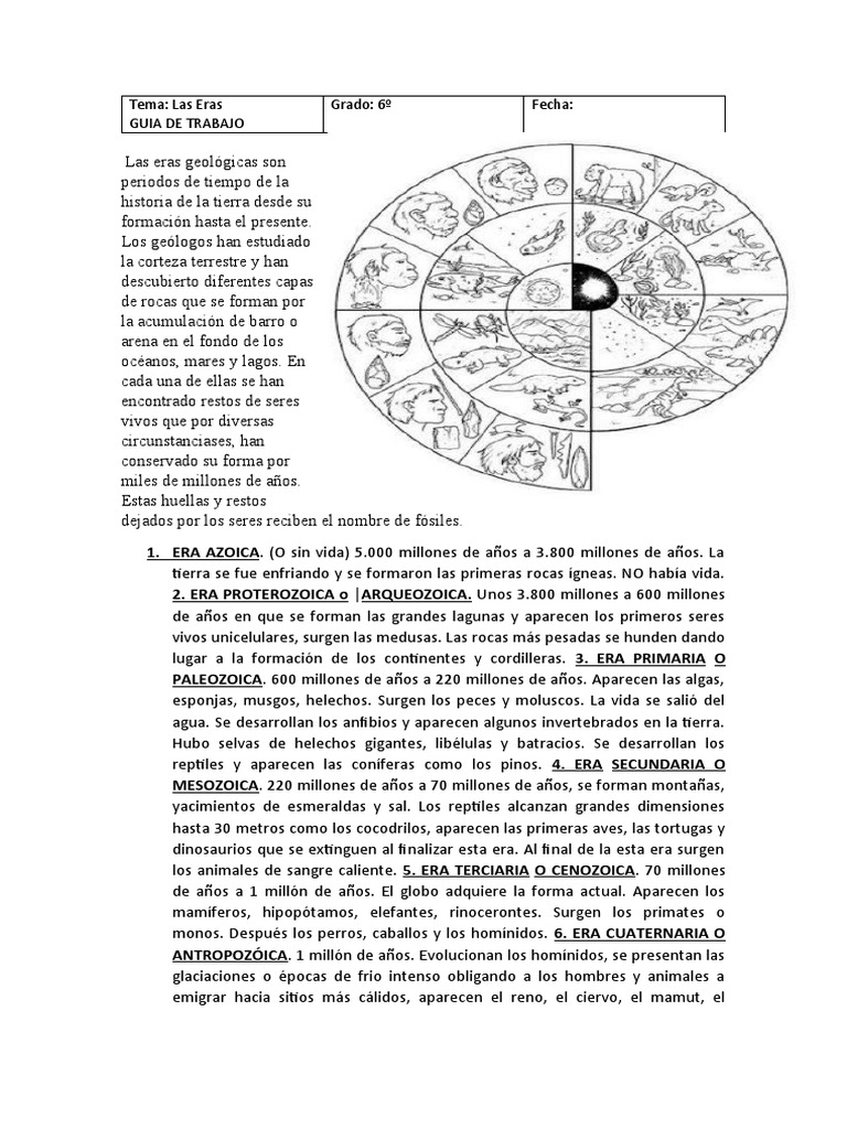 ERAS GEOLOGICAS Grado 6 | PDF