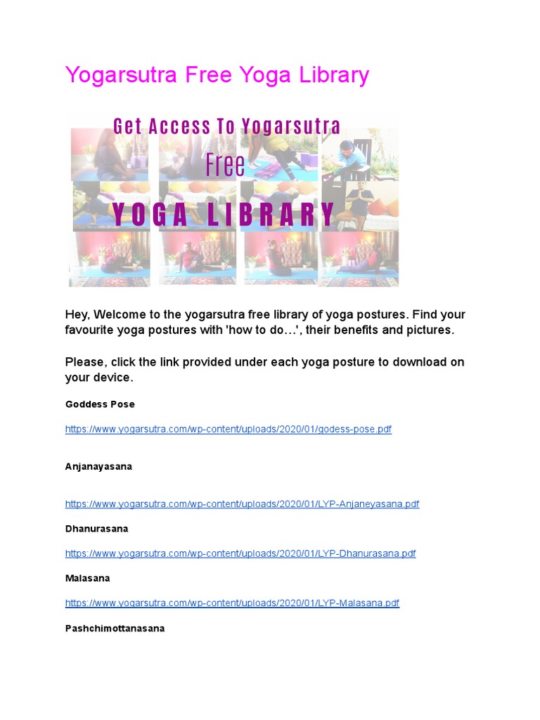 Yogarsutra Free Yoga Library | PDF | Asana | Yoga