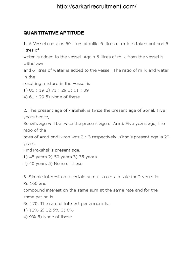 Quantitative Aptitude | PDF | Bric | Government Budget Balance