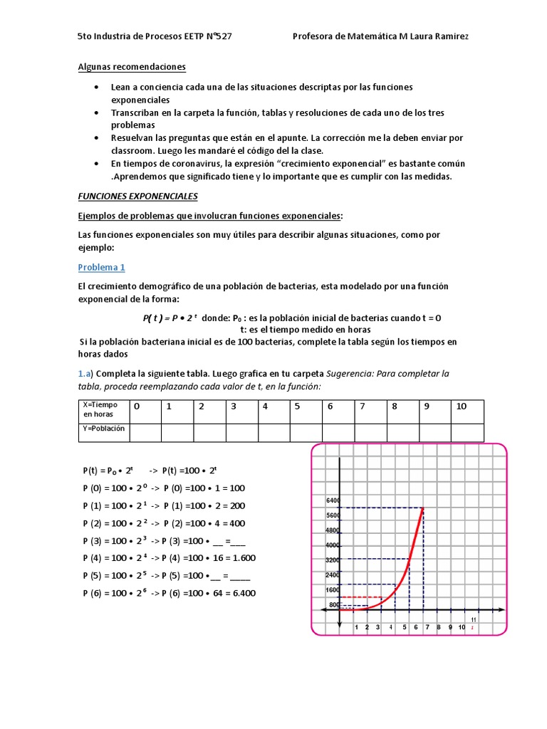 TP 1 Funcion Exponencial 5to Tip PDF | PDF