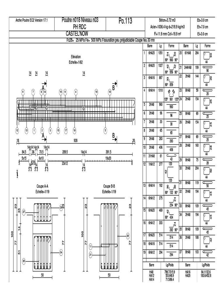 Po.113 Po.113: Poutre n018 Niveau n03 PH RDC Castel'Now Poutre n018 Niveau n03 PH RDC Castel'Now ...