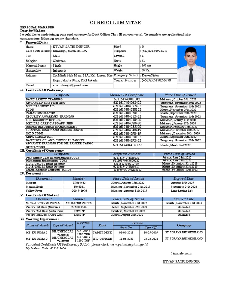CV-20-Oil, Chemical Tanker - ANT3 - CV ETVAN S DUNGIR | PDF | Ships ...