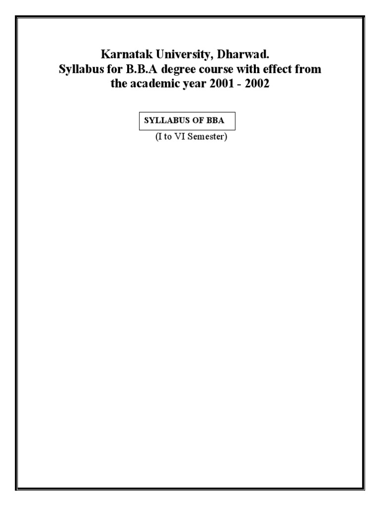 BBA Syllabus - Full Syllabus | PDF | Valuation (Finance) | Marketing