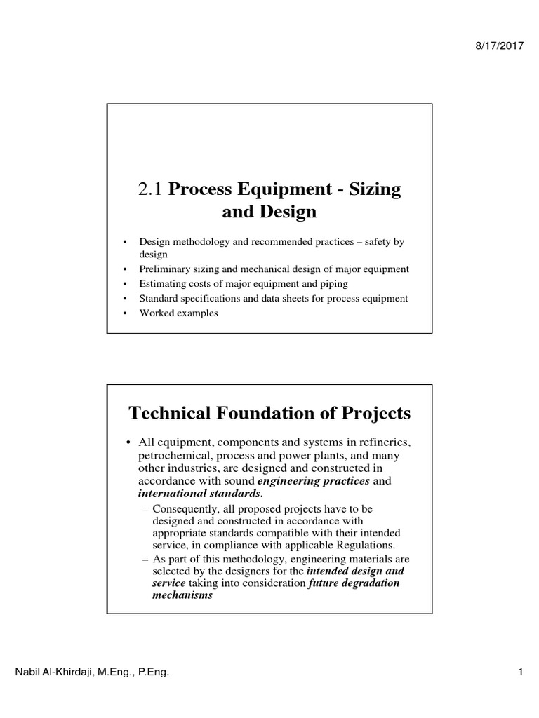 2.1 Process Equipment Sizing and Design | PDF | Stainless Steel | Steel