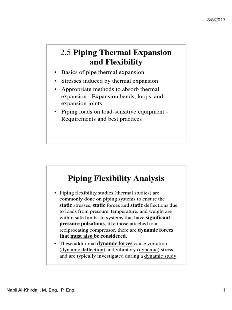 2.5 Piping Thermal Expansion and Flexibility | PDF | Thermal Expansion | Mechanical Engineering