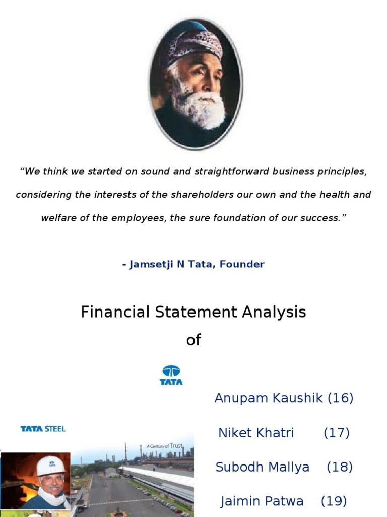 Tata Steel FSA - Final Presentation | PDF | Financial Ratio | Cash Flow Statement